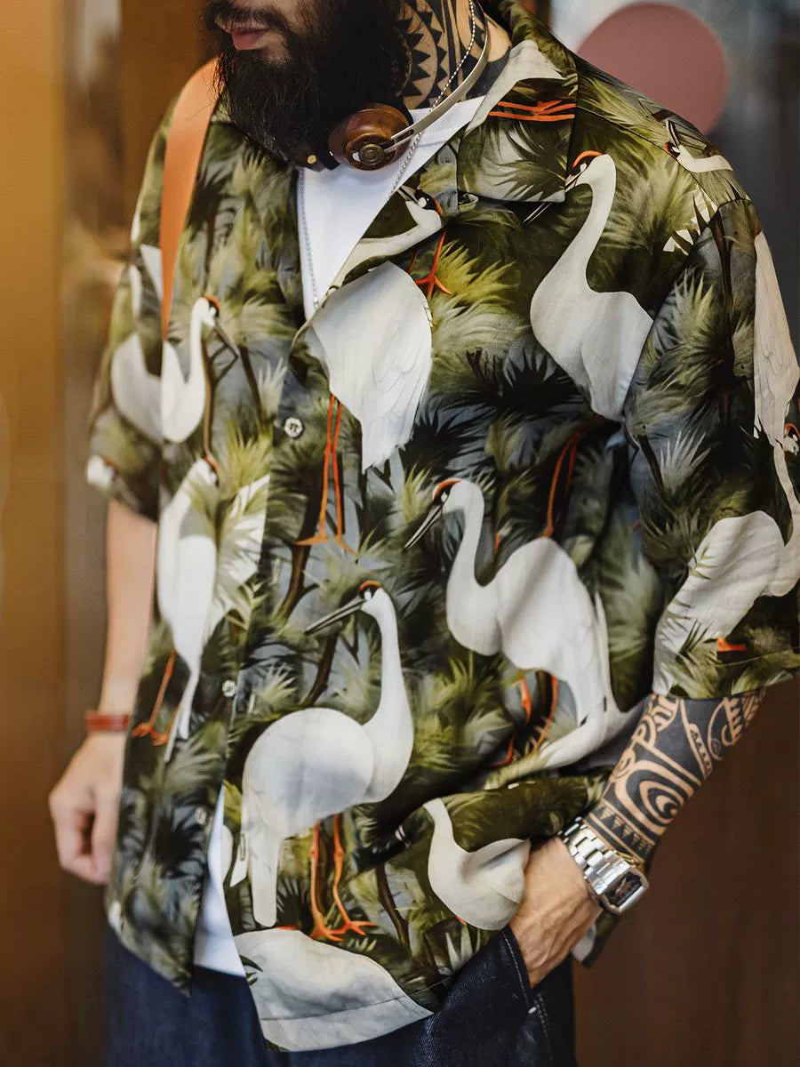 Tsuru Garden Aloha Shirt – Shizuka Collective